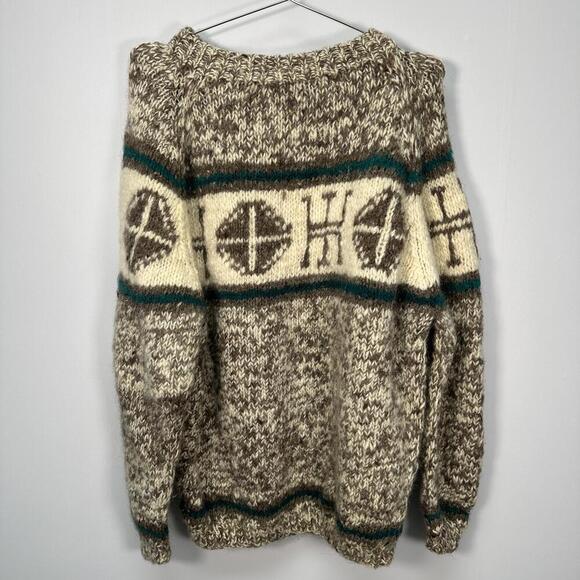 Vintage | Sweaters | Vintage Handmade Chunky Knit Wool Sweater Xl ...